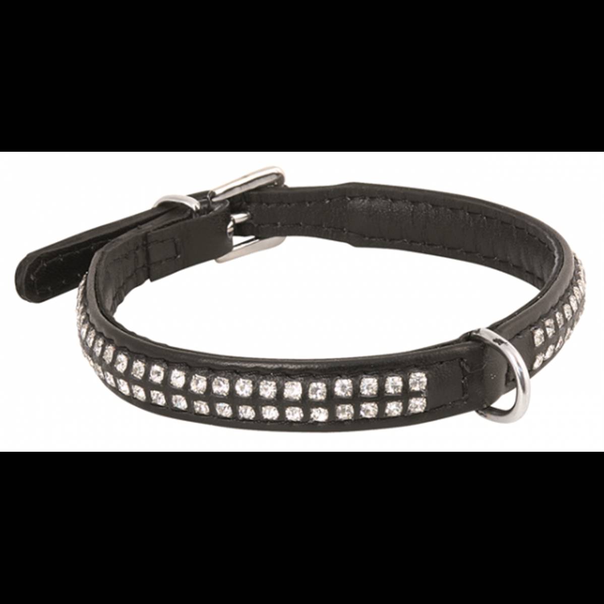 Collier strass 2 rangs cuir véritable disponible en plusieurs tailles ...